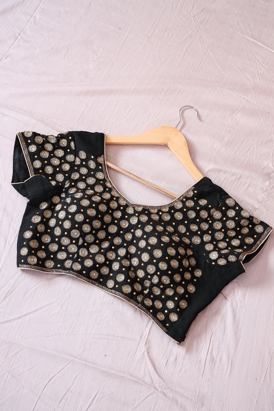 Red Hand Work Embroidery Net Stitched Blouse